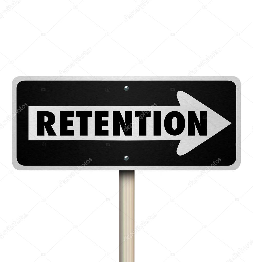 Retention word on a one way road sign — Stock Photo © iqoncept #71670033