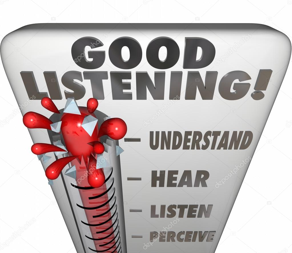 Good Listening words on a thermometer Stock Photo by ©iqoncept 72544147