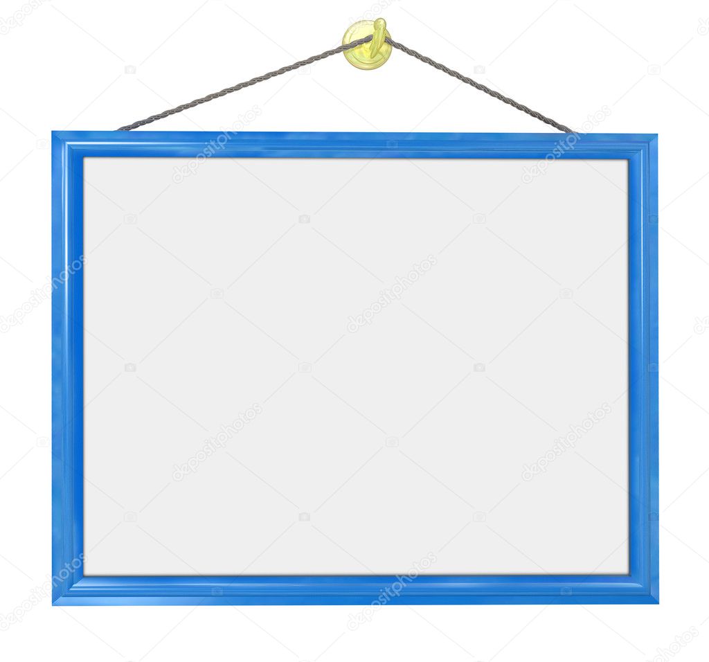 Blue Hanging Frame Sign — Stock Photo © iqoncept #74171547