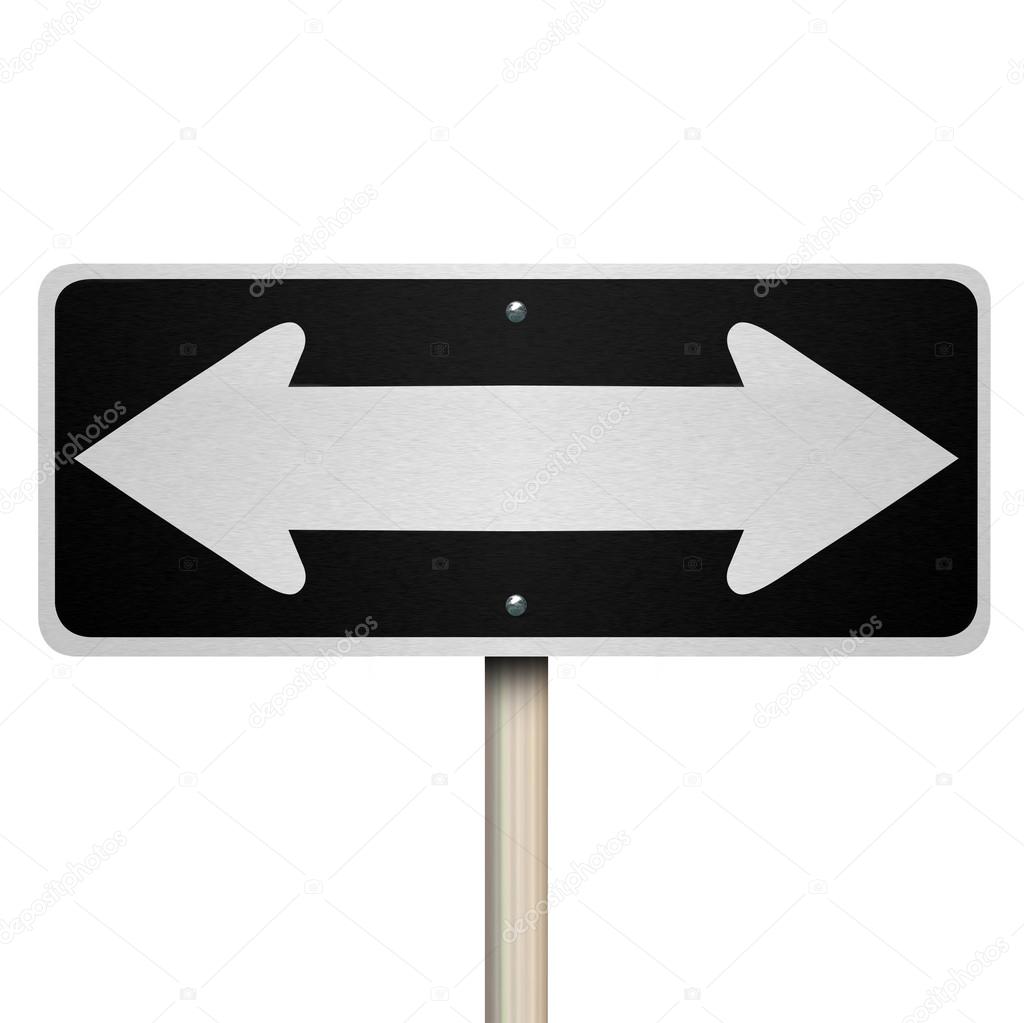Two 2-Way Street Road Sign Options Choices Directions Stock Photo by ...