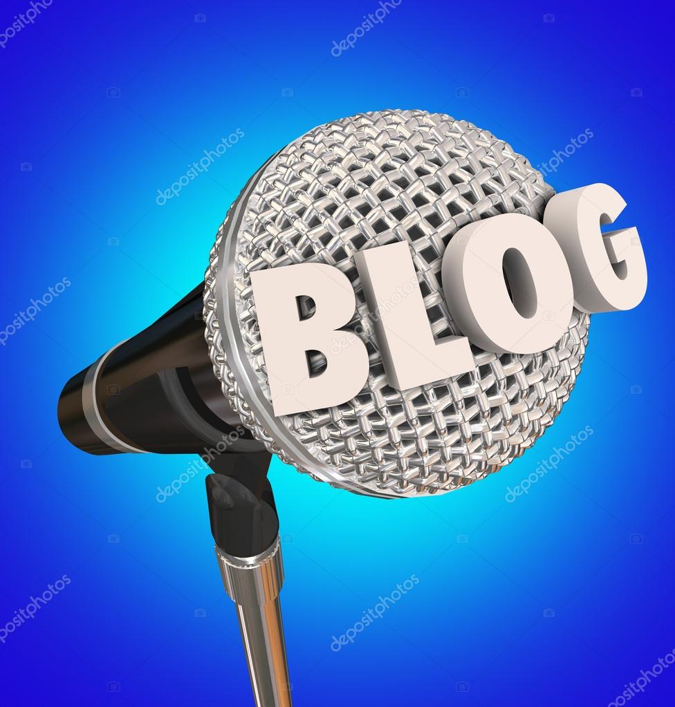 Blog Microphone Word Interview Audio Report Program Stock Photo by ...