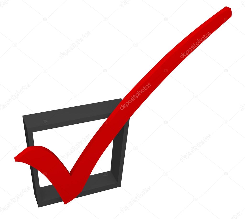Red Check Mark Box — Stock Photo © iqoncept #83455952