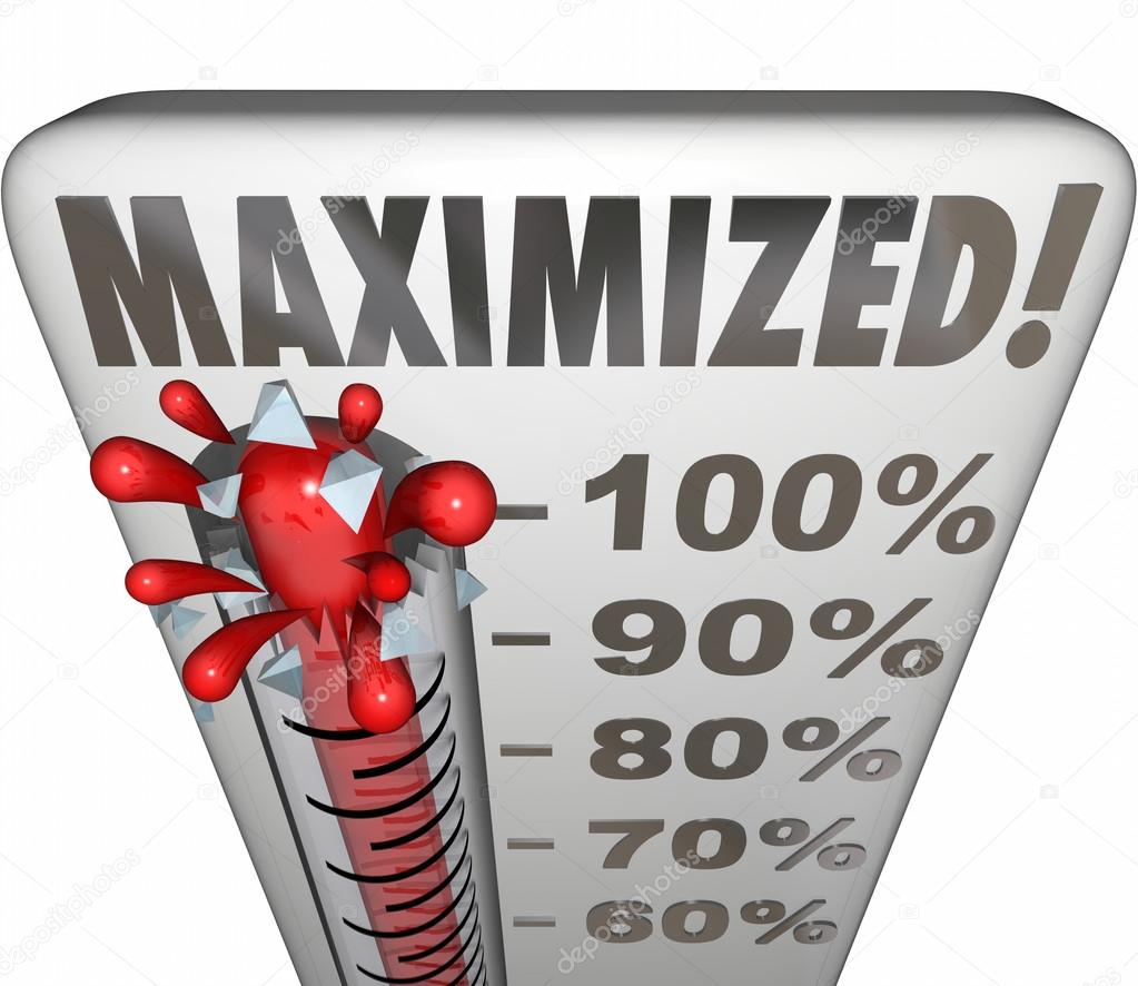 Maximized Word 3d Thermometer Stock Illustration by ©iqoncept #84656880
