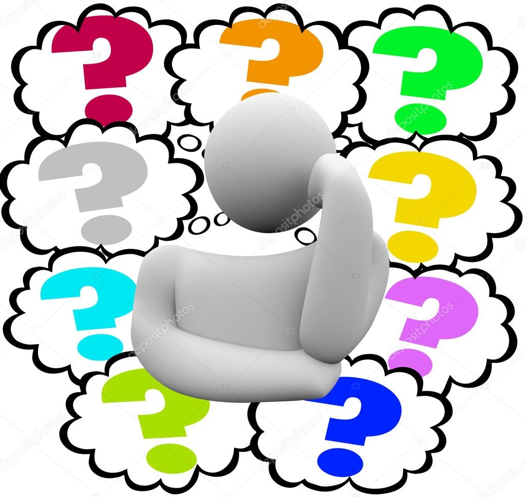 Question Mark Thought Clouds — Stock Photo © iqoncept #85292048