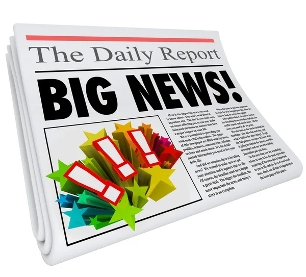 Newspaper Headline Big Announcement Huge News — Stock Photo © iqoncept ...