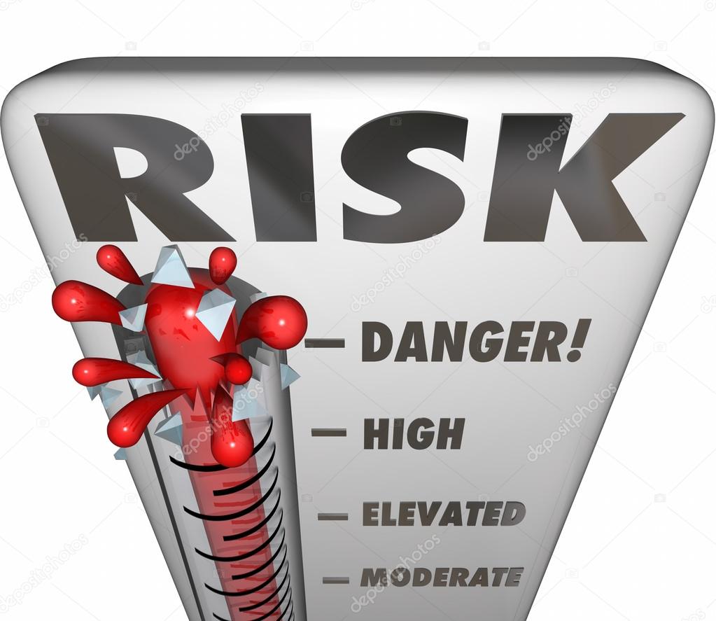 Risk word on thermometer to measure Stock Illustration by ©iqoncept ...