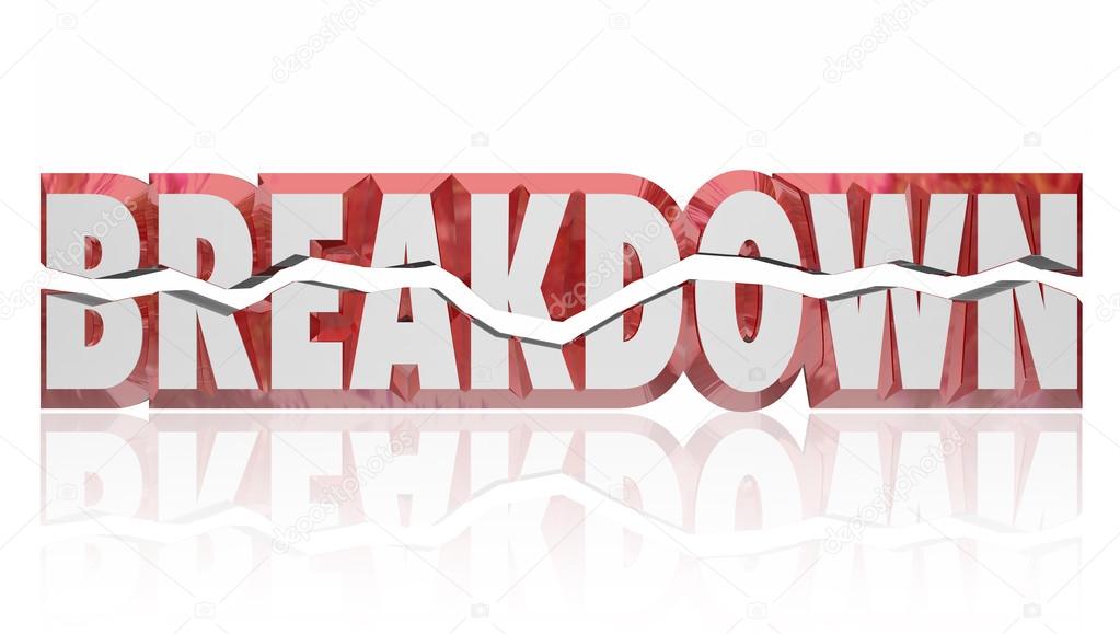 Breakdown Broken 3d Red Word Stock Photo by ©iqoncept 88446608