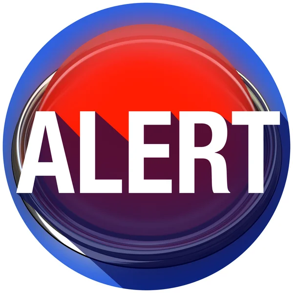 Alert Round Red Button Flashing Light Attention — Stock Photo ...