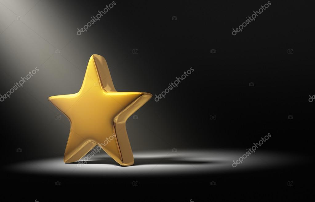 Spotlight On Gold Star On Dark Background Stock Photo by ©mcarrel 71202953