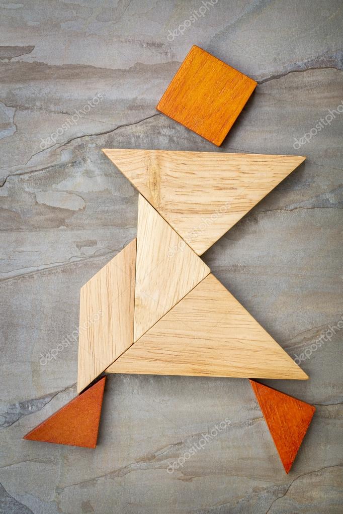 Tangram walking figure — Stock Photo © PixelsAway #53077799