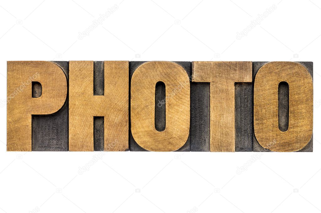 Photo word in wood type — Stock Photo © PixelsAway #70077741