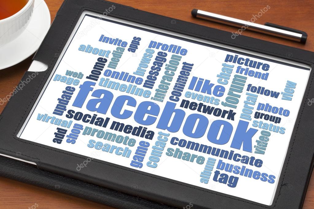Facebook word cloud on tablet – Stock Editorial Photo © PixelsAway ...