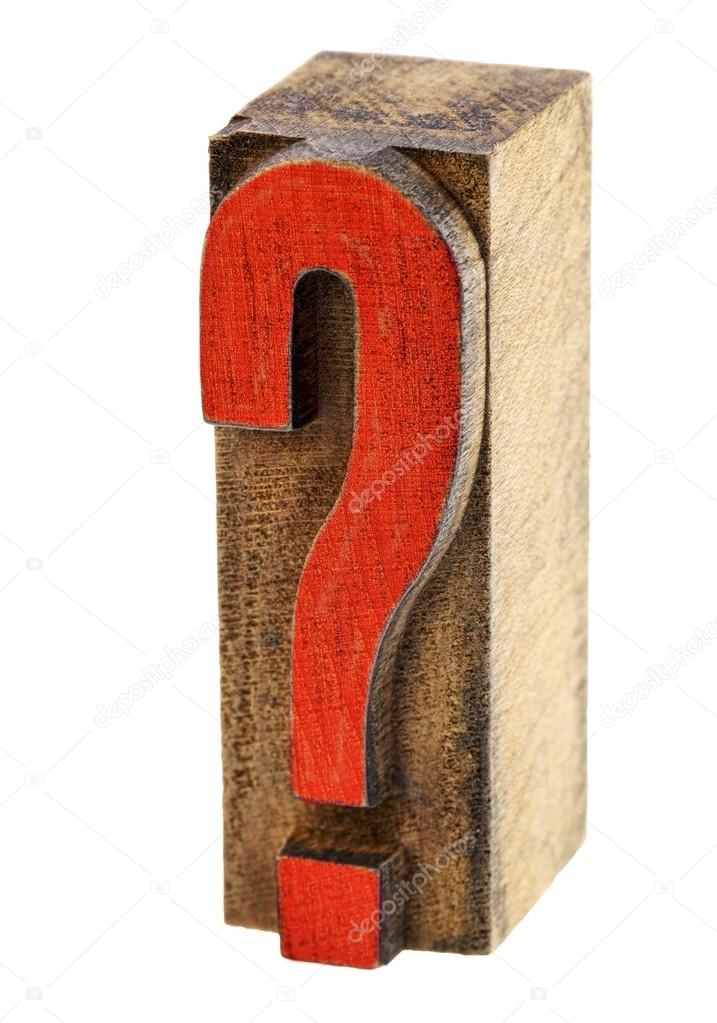 Question mark in wood type — Stock Photo © PixelsAway #90987962