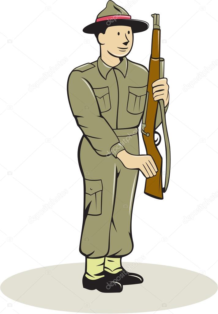 Cartoon Ww1 Soldier With Gun