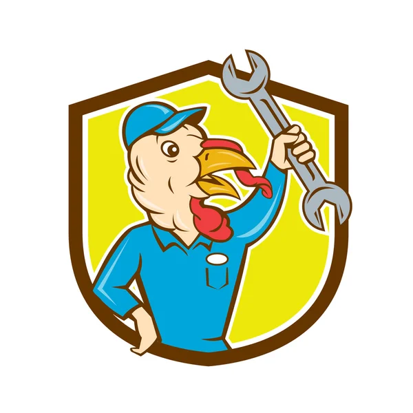 Mascot Illustration Black African American Mechanic Holding Spanner ...