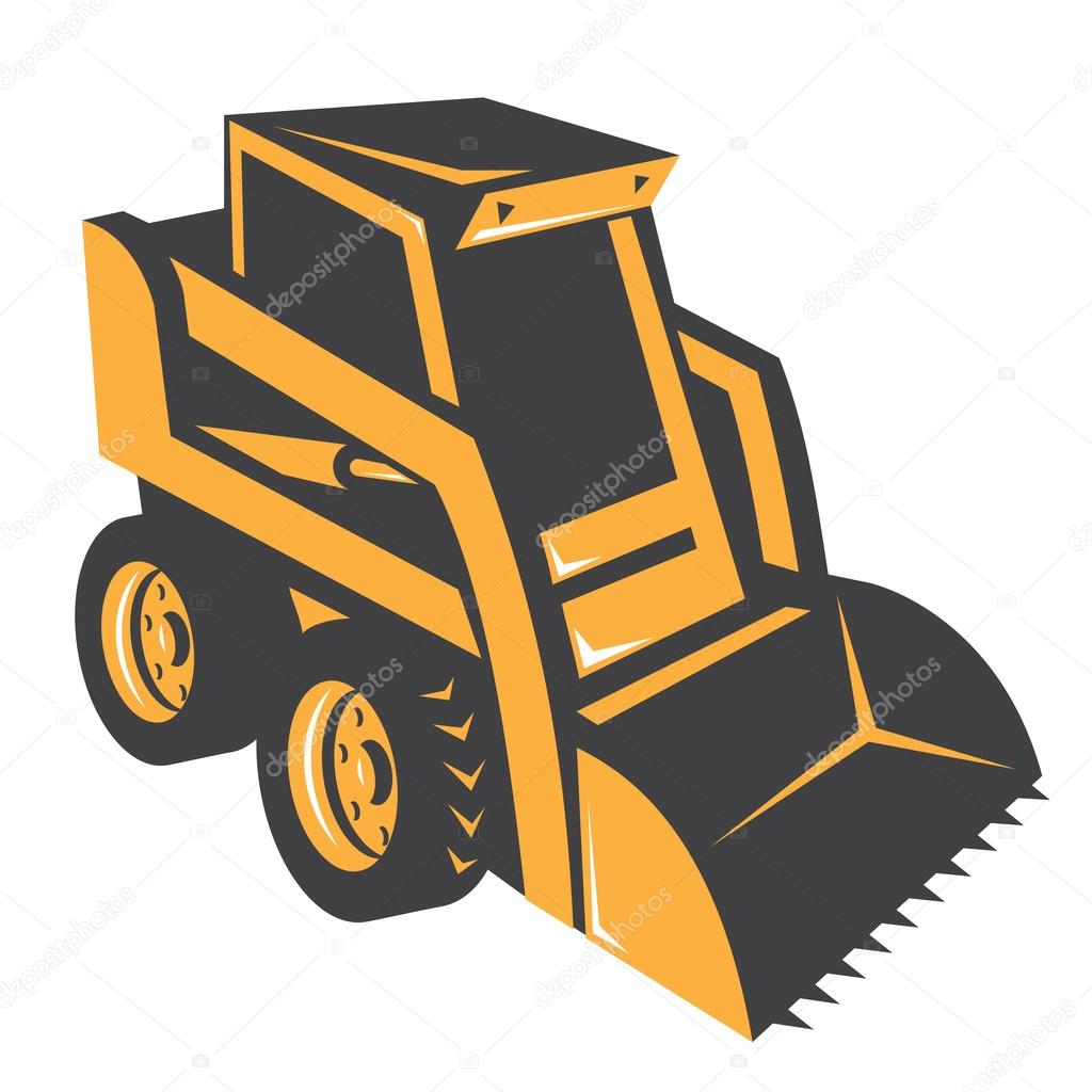 Skid steer digger truck — Stock Vector © patrimonio #67889517