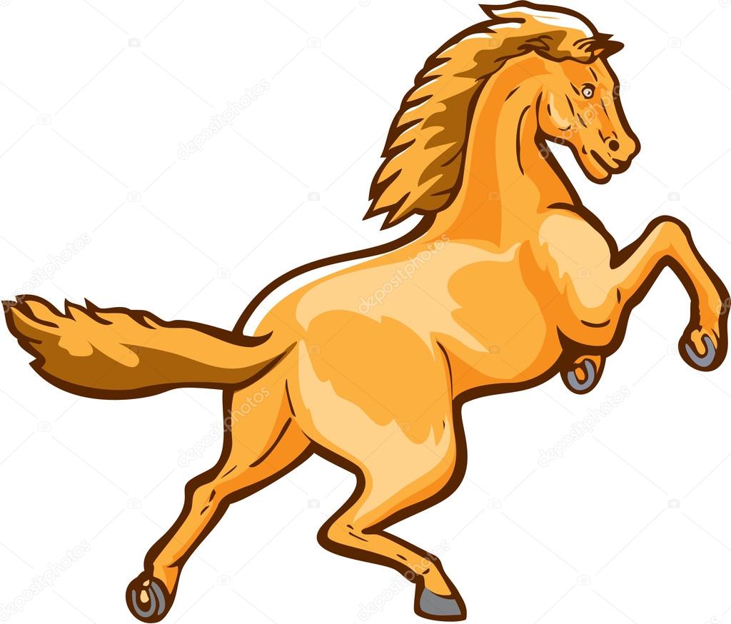 Colt caballo Prancing trasero aislado retro Vector de stock #71102083 ...