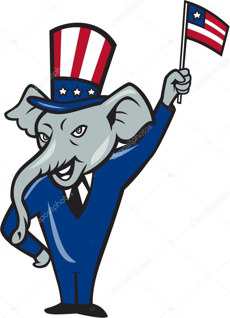 Republican Mascot Elephant — Stock Vector © patrimonio #88752268