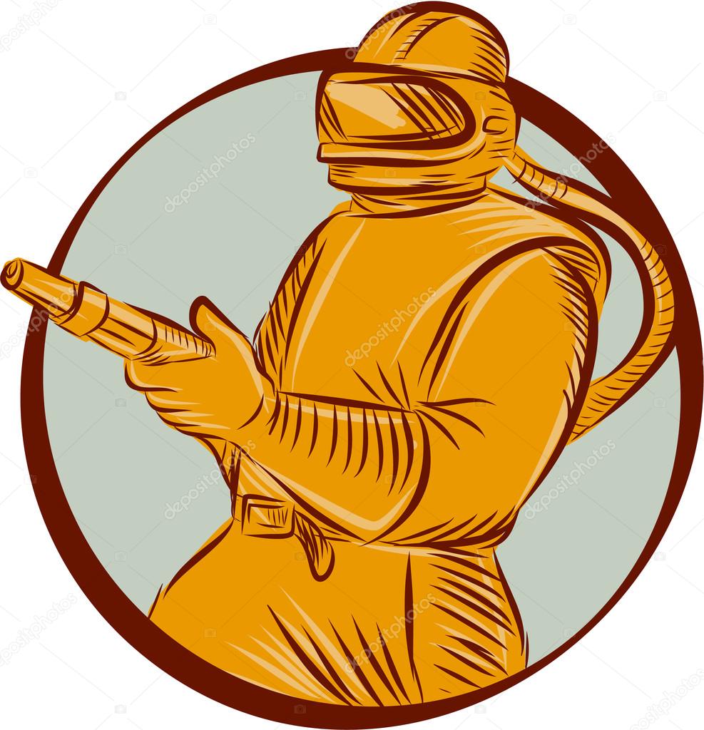 Sandblaster Sandblasting Hose Circle Etching Stock Illustration by ...