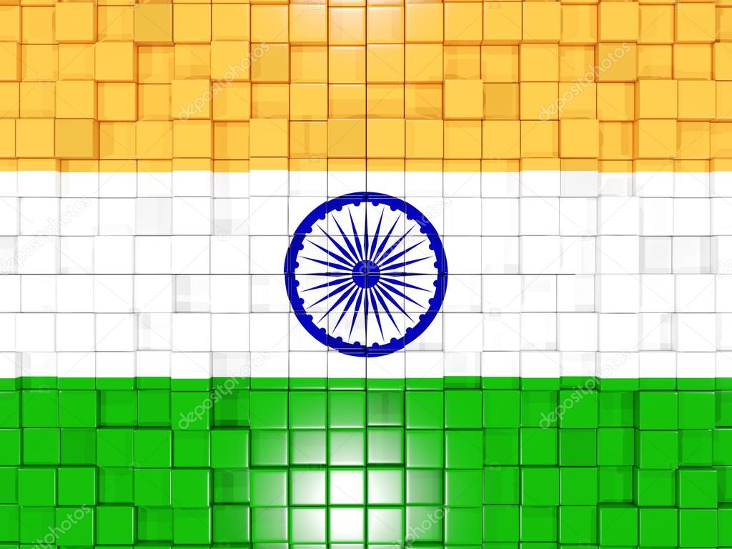 Background with square parts. Flag of india. 3D illustration — Stock ...