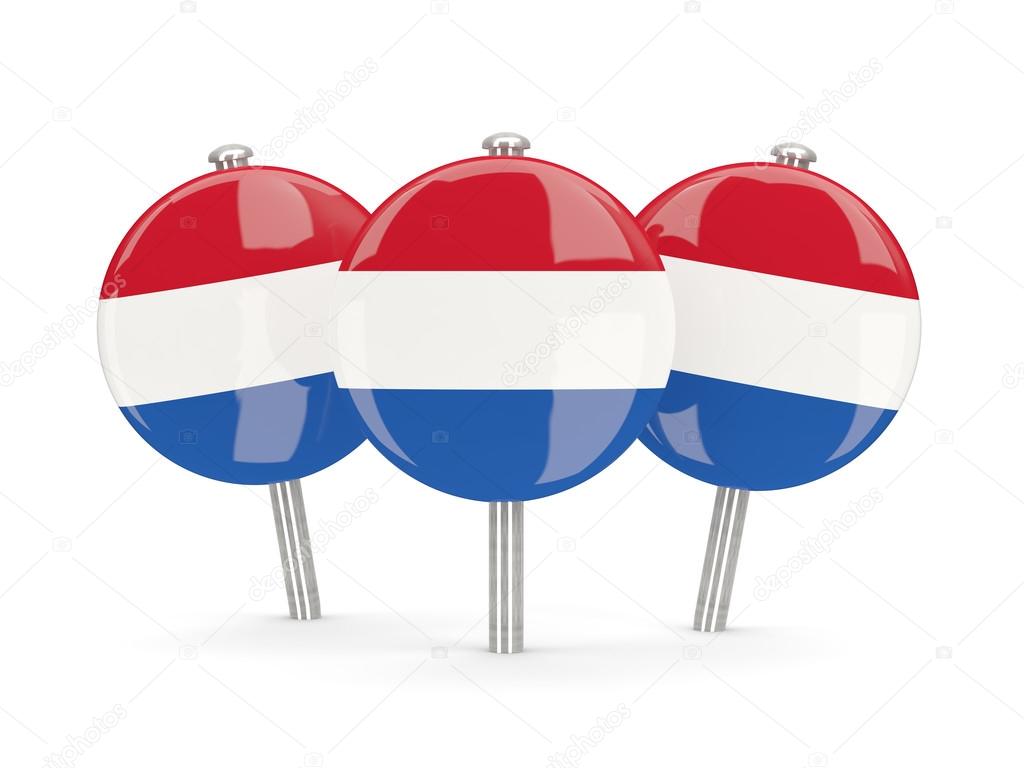 Flag of netherlands, round pins Stock Illustration by ©Mishchenko ...