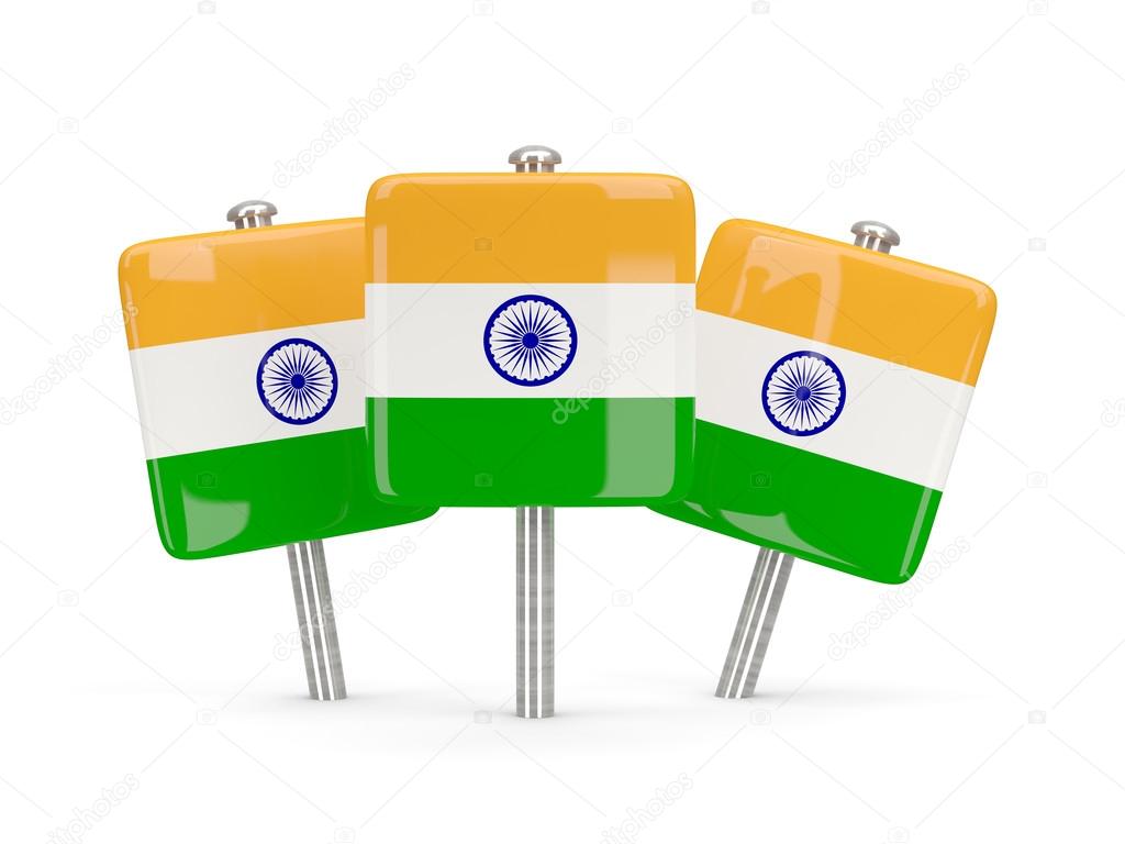 Flag of india, three square pins Stock Illustration by ©Mishchenko ...