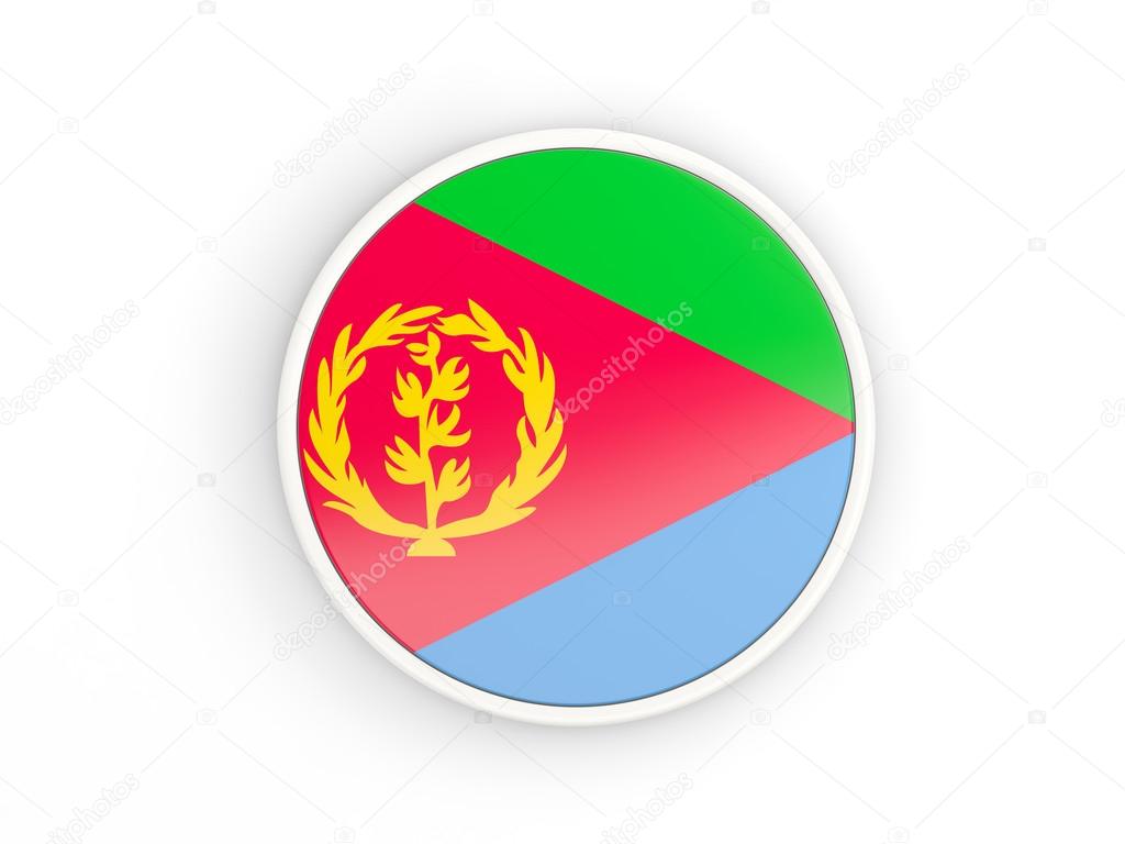Flag of eritrea. Round icon with frame — Stock Photo © Mishchenko #116905416