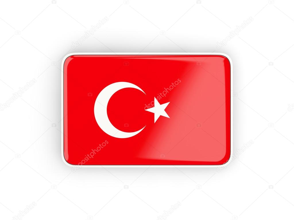 Flag of turkey, rectangular icon — Stock Photo © Mishchenko #120484514