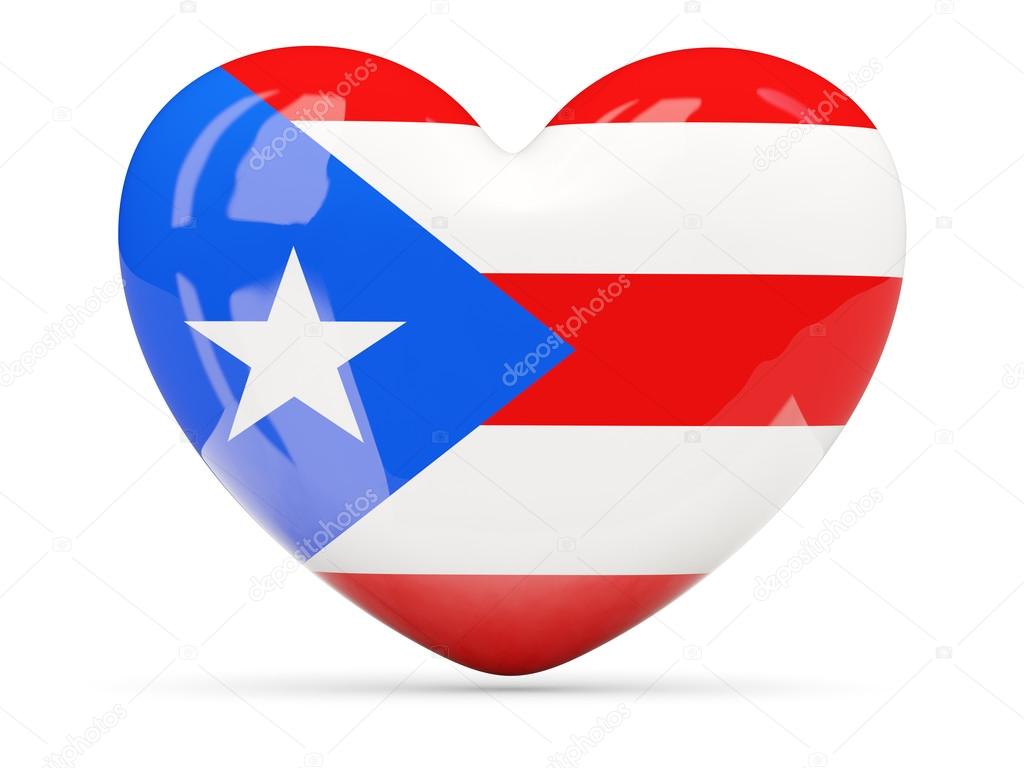 Corazón en forma de icono con la bandera de puerto rico — Foto de stock ...