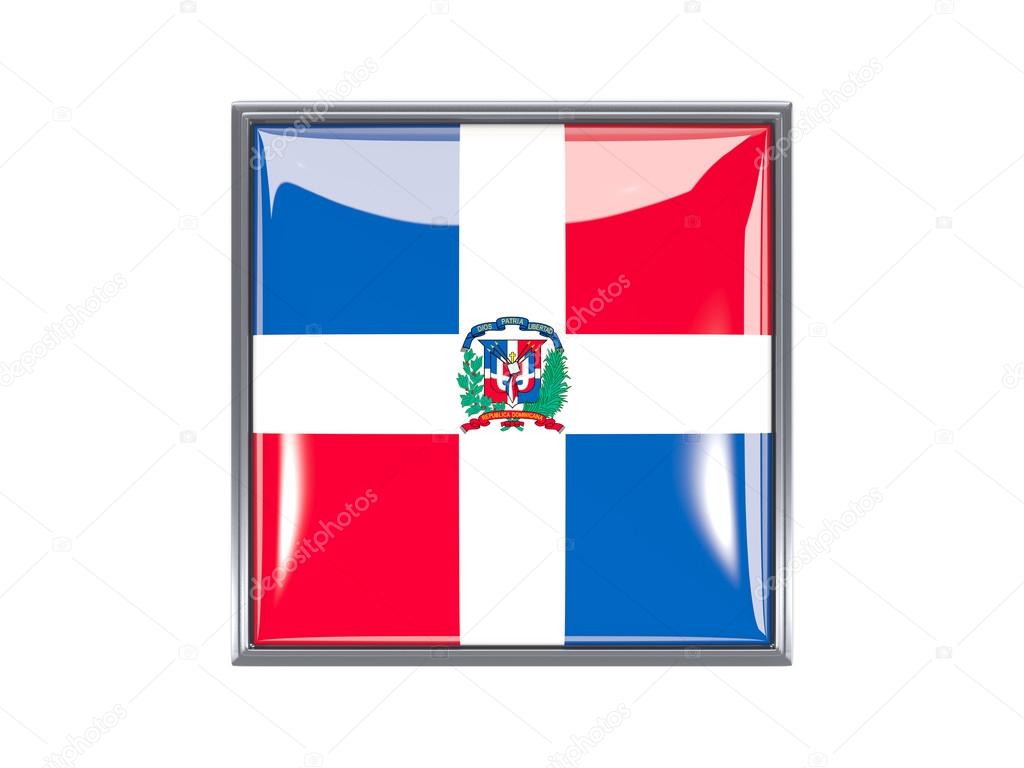 Square icon with flag of dominican republic Stock Illustration by ...