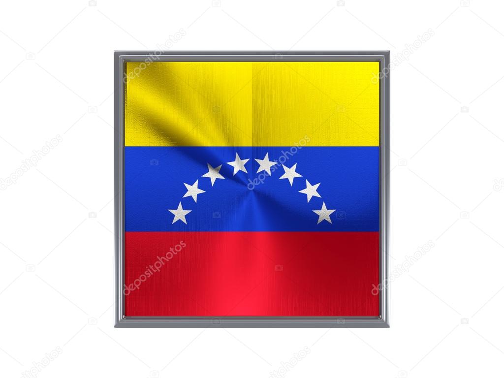 Square metal button with flag of venezuela — Stock Photo © Mishchenko ...