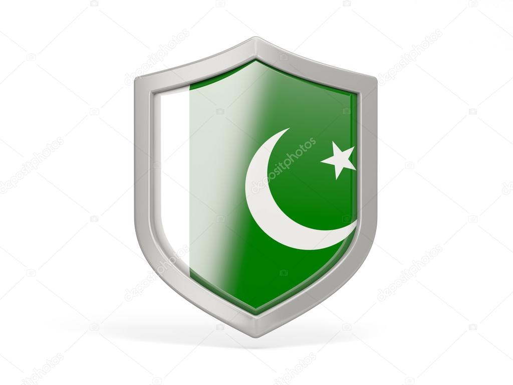 Shield icon with flag of pakistan — Stock Photo © Mishchenko #84655342