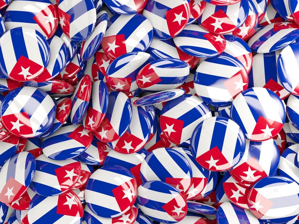 Background with round pins with flag of cuba — Stock Photo © Mishchenko ...