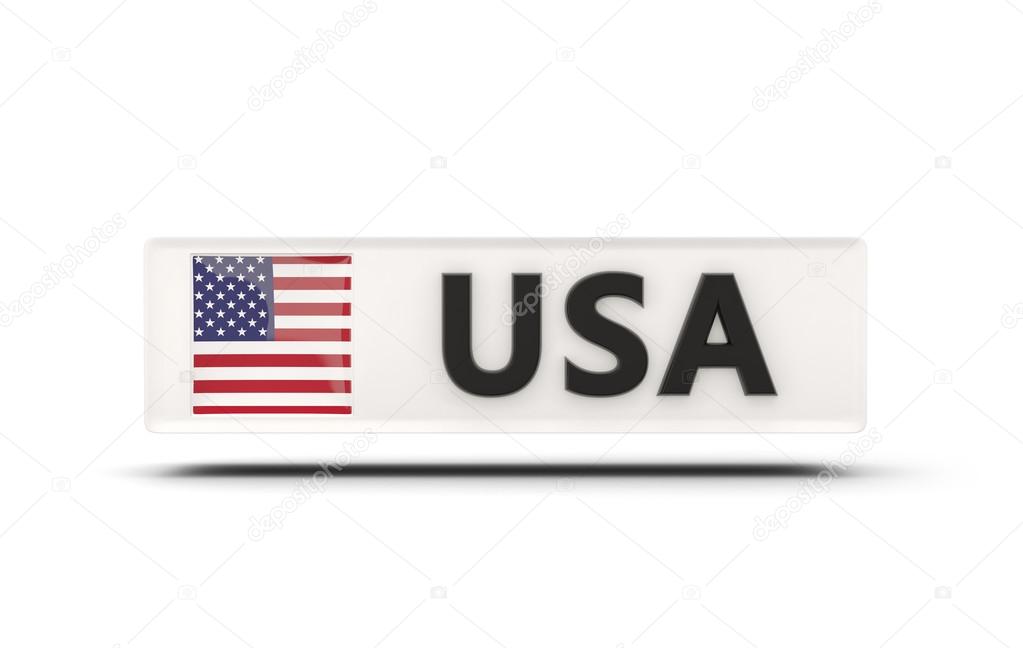 Square icon with flag of united states of america — Stock Photo ...