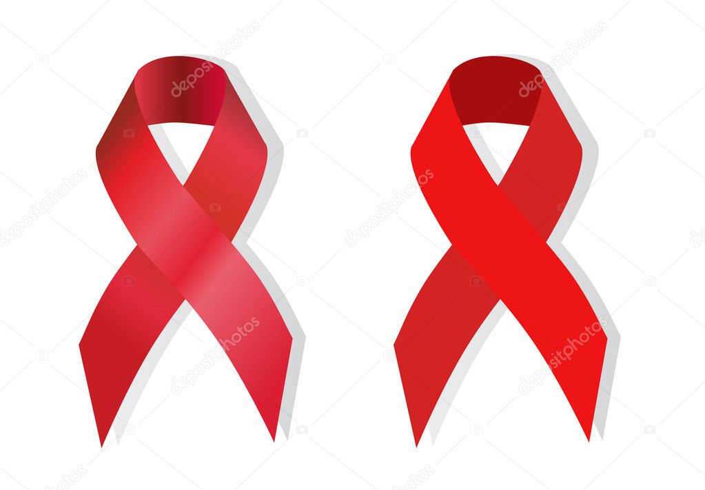Red Awareness ribbon set Stock Vector by ©olesia 69862077