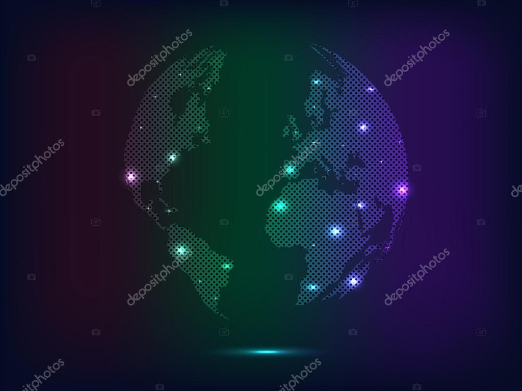 Abstract Glow World Map Stock Vector Image by ©nmarques74 #60564937