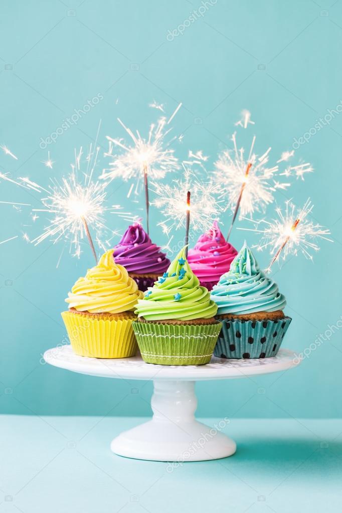 Cupcakes with sparklers Stock Photo by ©RuthBlack 63683709