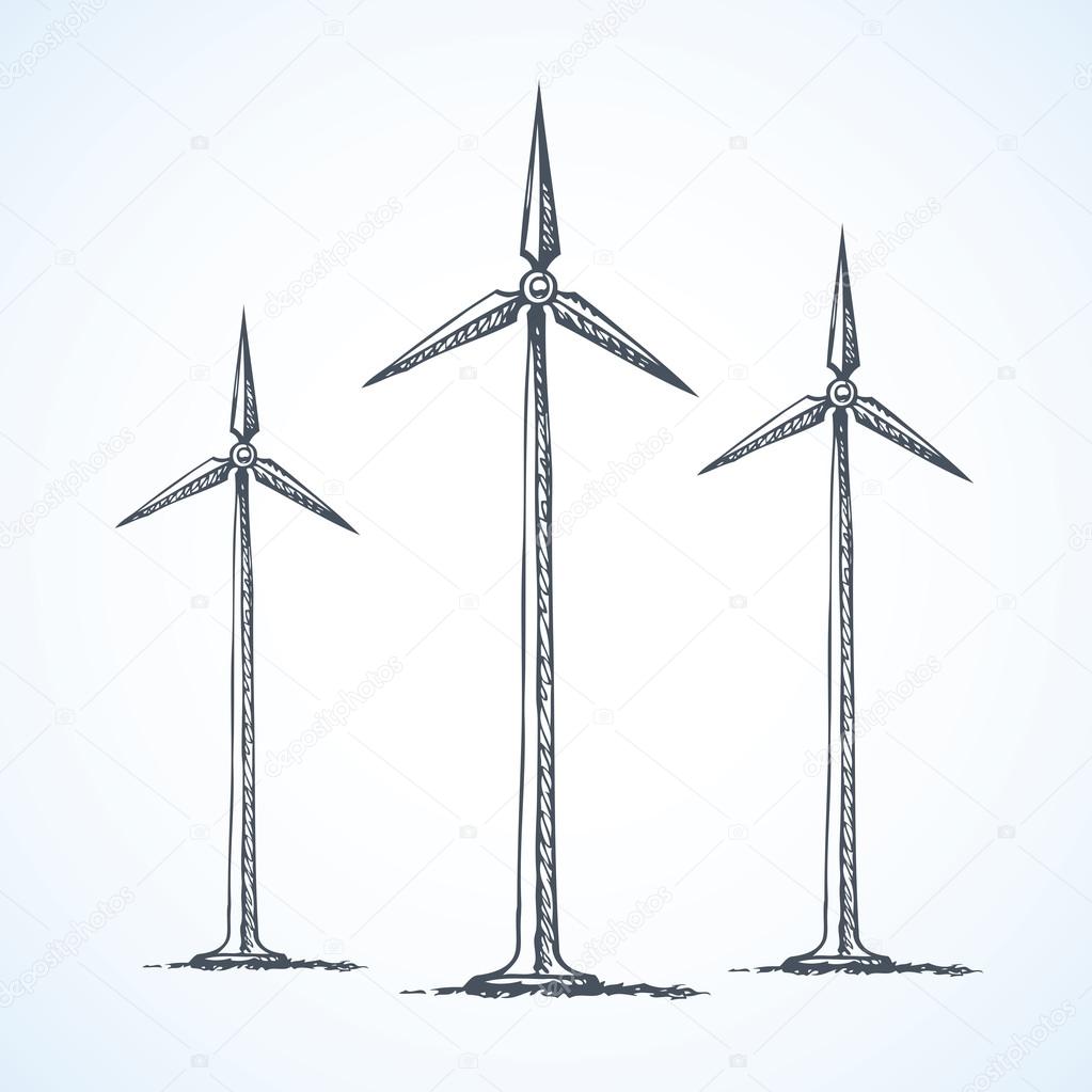 Modern Windmill Vector