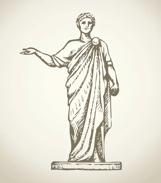 Ancient Roman statue. Vector drawing — Stock Vector © Marinka #90614682