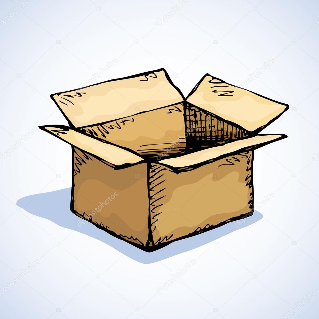 Cardboard box. Vector drawing — Stock Vector © Marinka #110120244 Cardboard box. Vector drawing — Stock Vector © Marinka #110120244
