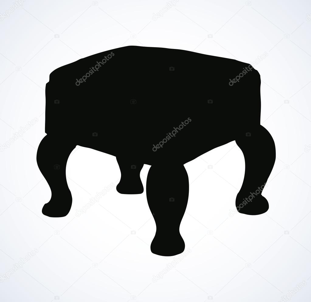 Vector drawing. Ottoman on curved legs Stock Vector Image by ©Marinka ...