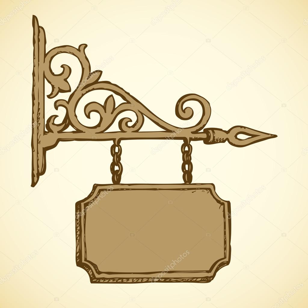 Old signboard. Vector drawing Stock Vector Image by ©Marinka #118462418