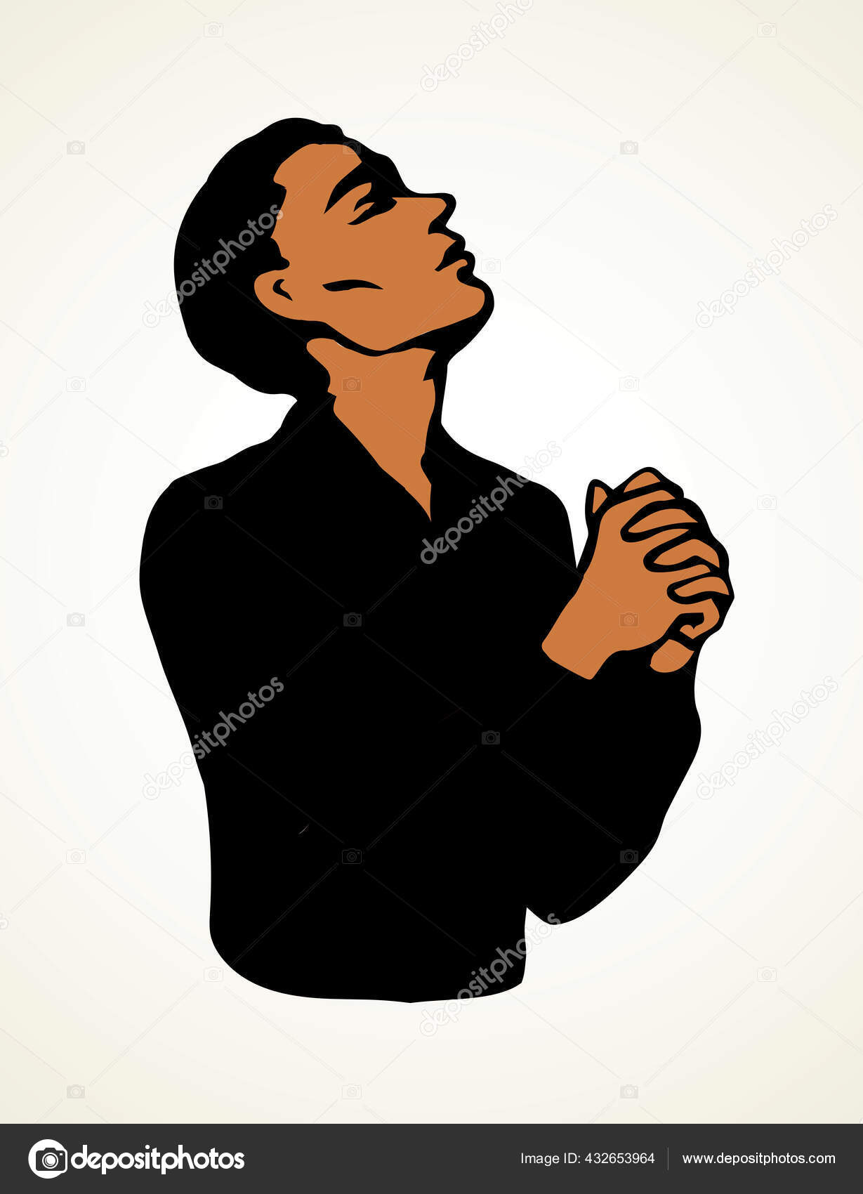 Sin Depressed Sorrow Worry Supplication White Background Line Love ...