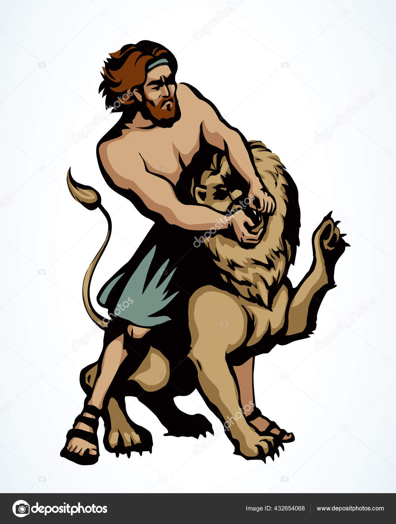 Brave Coliseum Arena War Beard Hair Jew Male Human Warrior Stock Vector ...