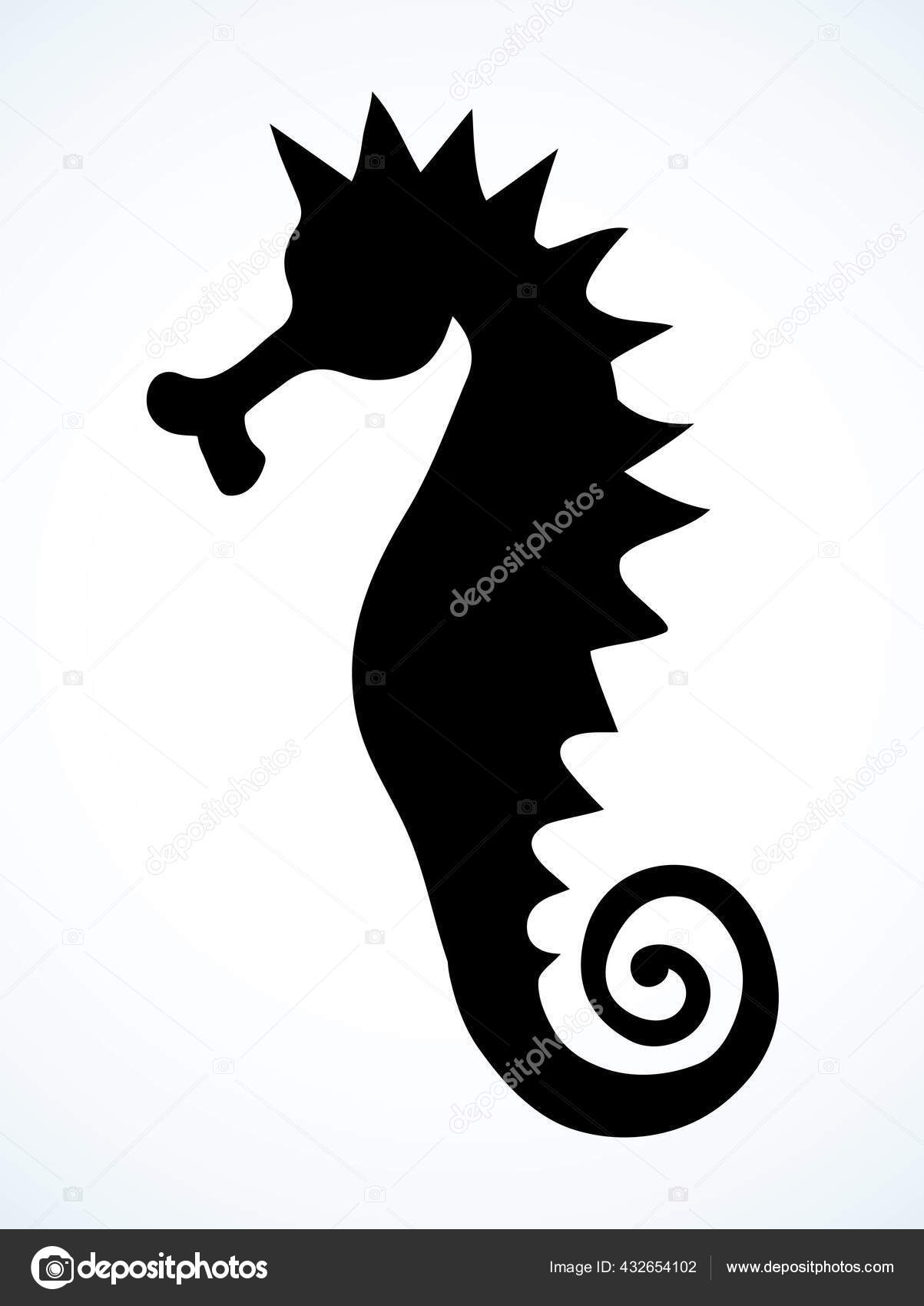 Big Old Horsefish Organism Fin Set Light Paper Text Space Stock Vector ...