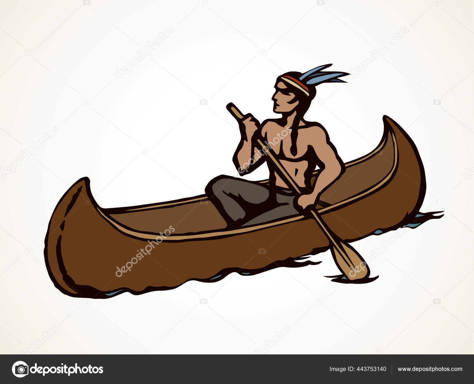 Native American Canoe Clip Art