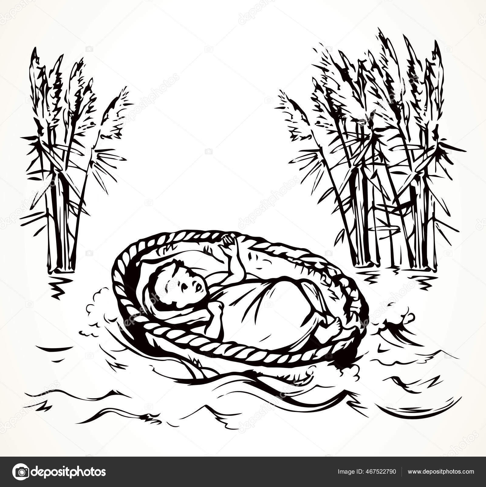 Moses In Basket Clip Art