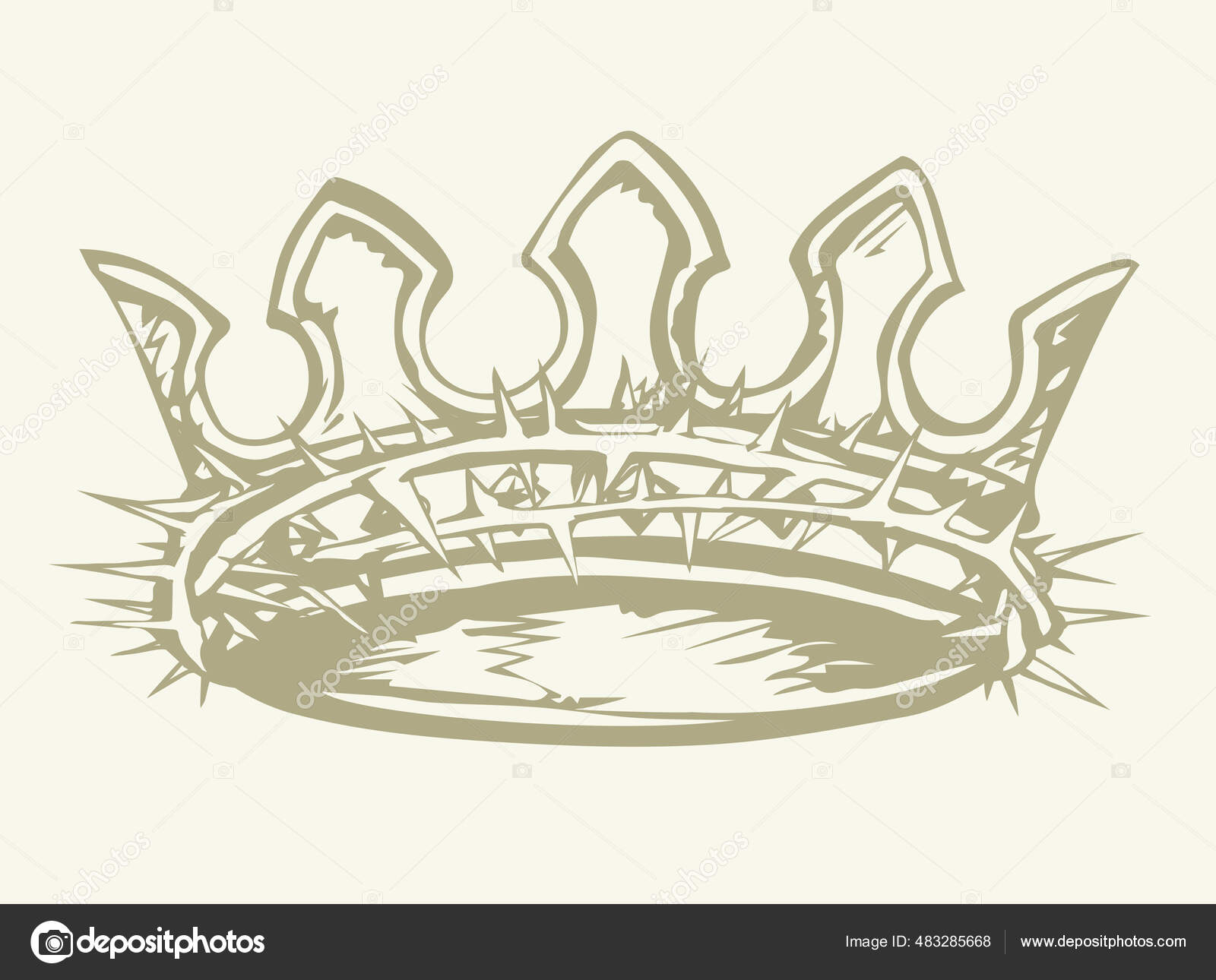 Deceit Sad Shame Feel Sharp Spike Branch Savior Lord God Stock Vector ...