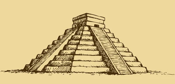 Piramide azteca dibujo imágenes de stock de arte vectorial | Depositphotos