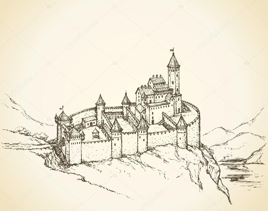 Castle Wall Drawing